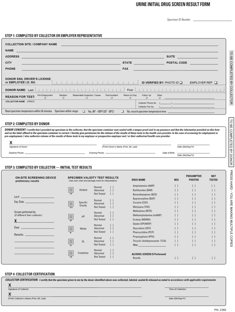 Drug Test Results Forms - US Screening Source
