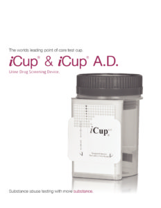 iCup Drug Test Kit Brochure - U.S. Screening Source