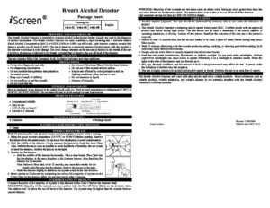 iScreen Breath Alcohol Test Package Insert - U.S. Screening Source